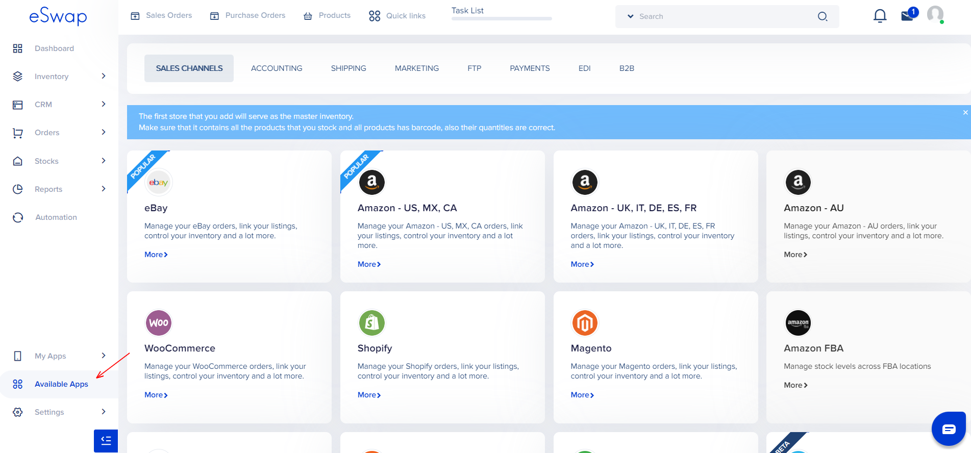 How to Add Your First Store - eSwap